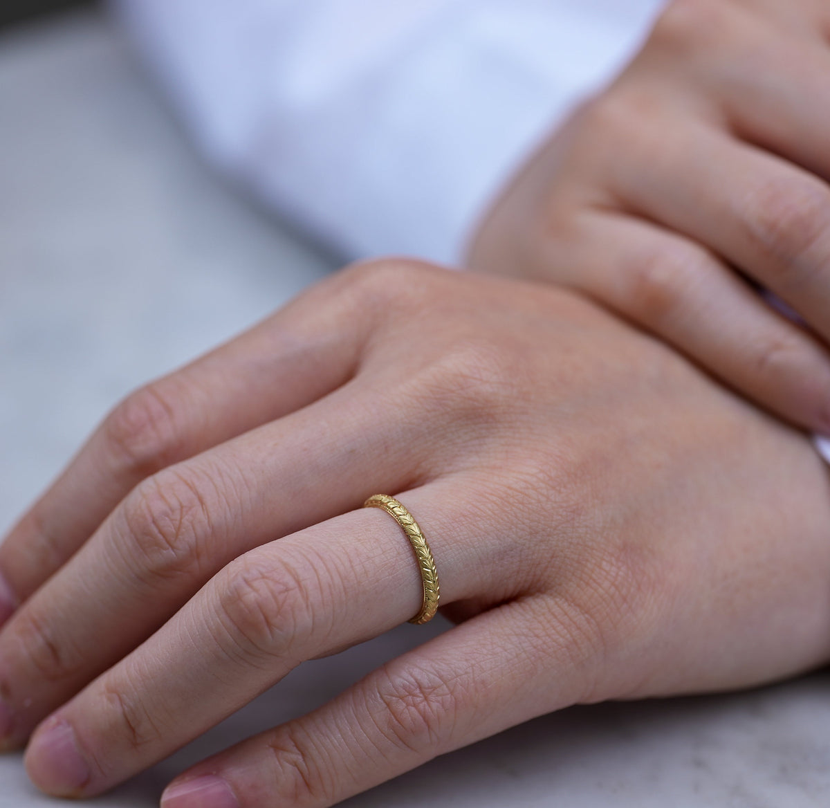 hum ハム CARVING RING [M-R70SS] リング ゴールド プラチナ 和彫り