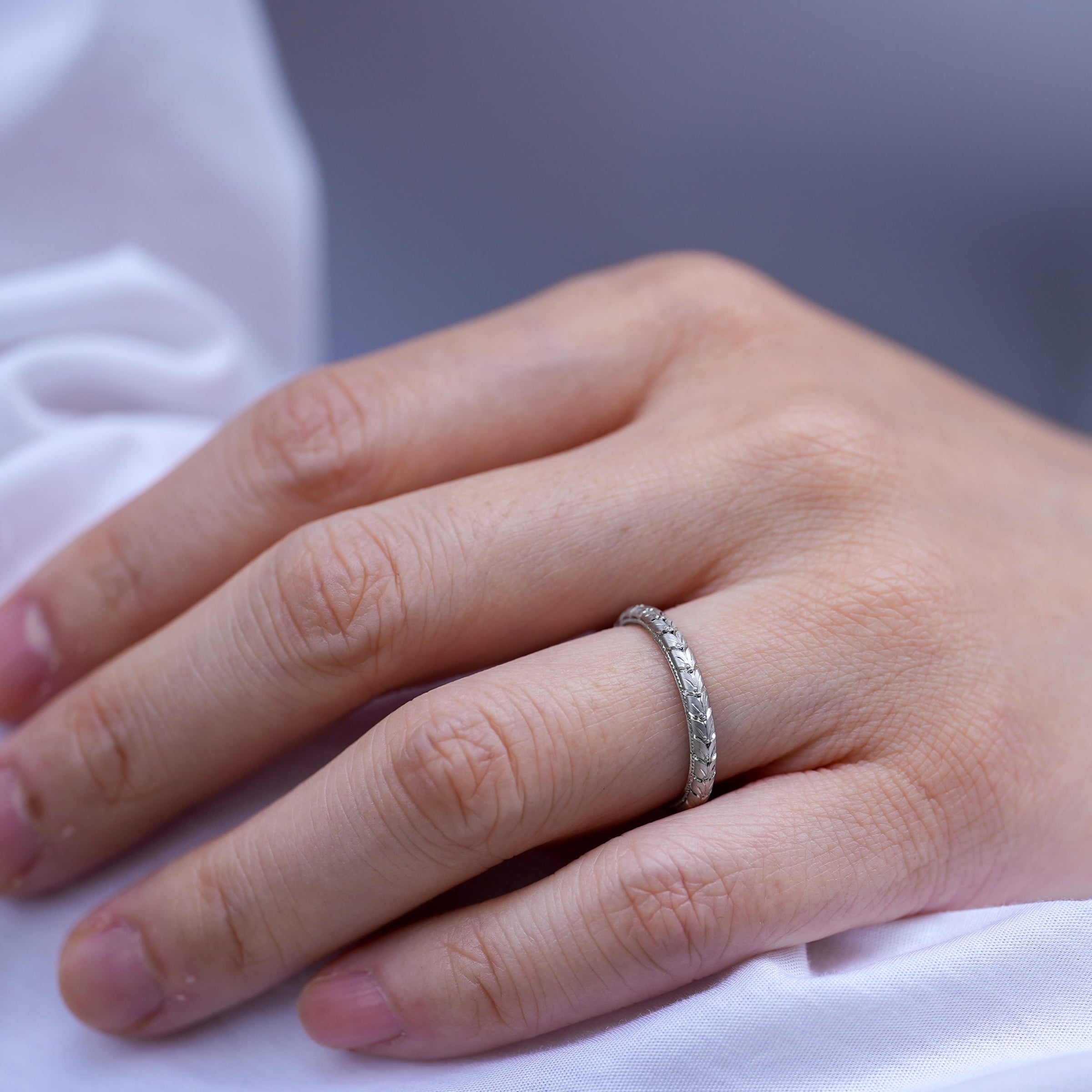 hum ハム CARVING RING [M-R71S] リング ゴールド プラチナ 和彫り