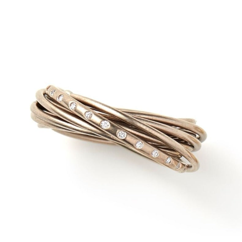 hum ハム KUMO TEN RINGS [ku-R41] リング ゴールド ダイヤモンド 10連