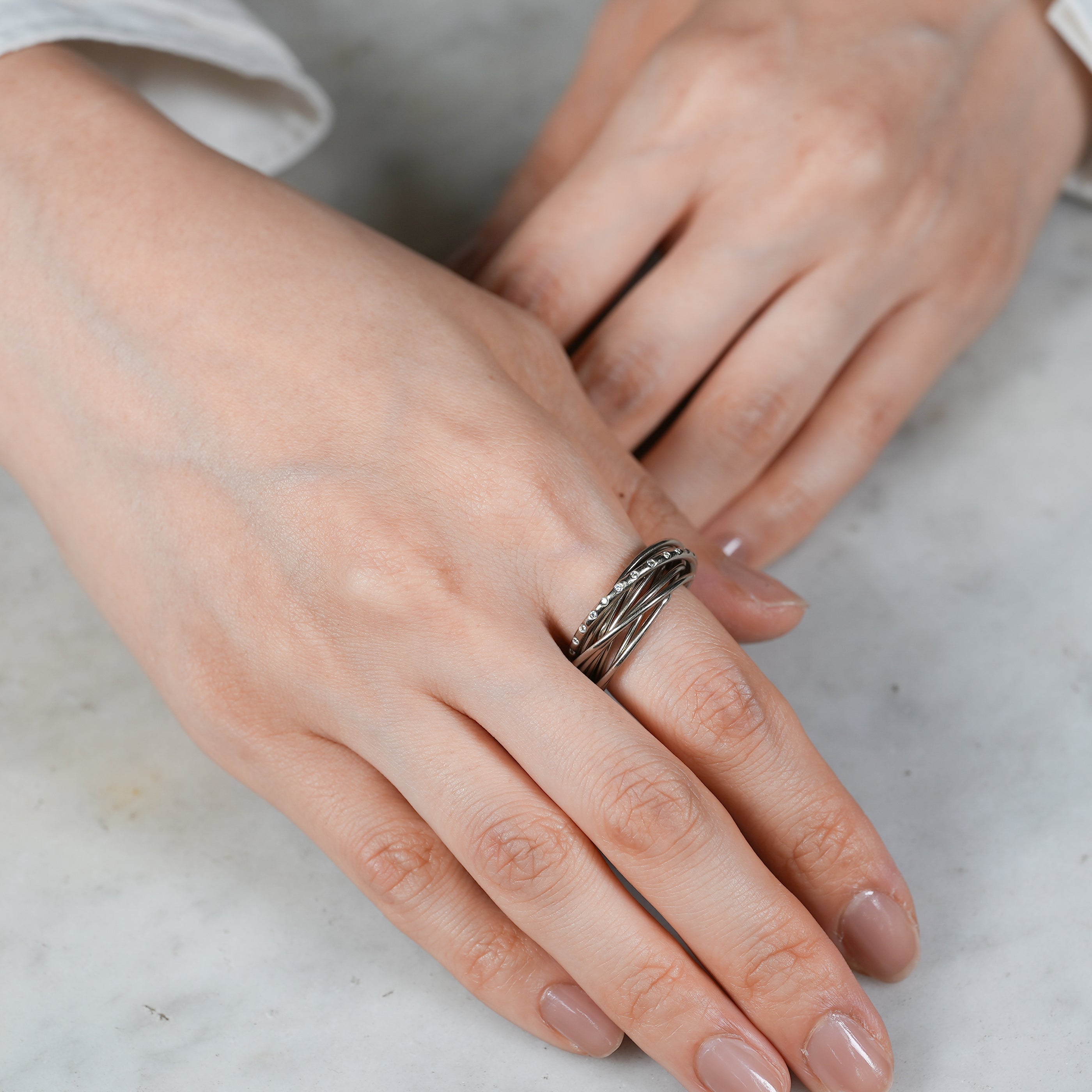 hum ハム KUMO TEN RINGS [ku-R41] リング ゴールド ダイヤモンド 10連